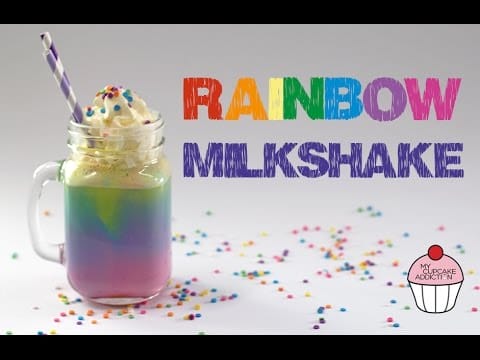 How To Make Fun Rainbow Milkshake - Afternoon Baking With Grandma